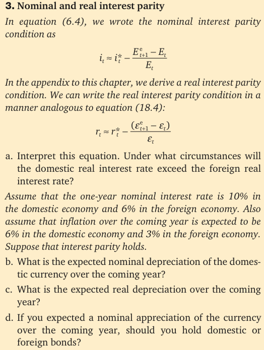 Solved Nominal and real interest parityIn equation (6.4), | Chegg.com