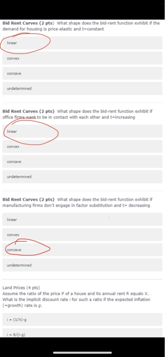 Solved Bid Rent Curves (2 pts) What shape does the bid-rent | Chegg.com