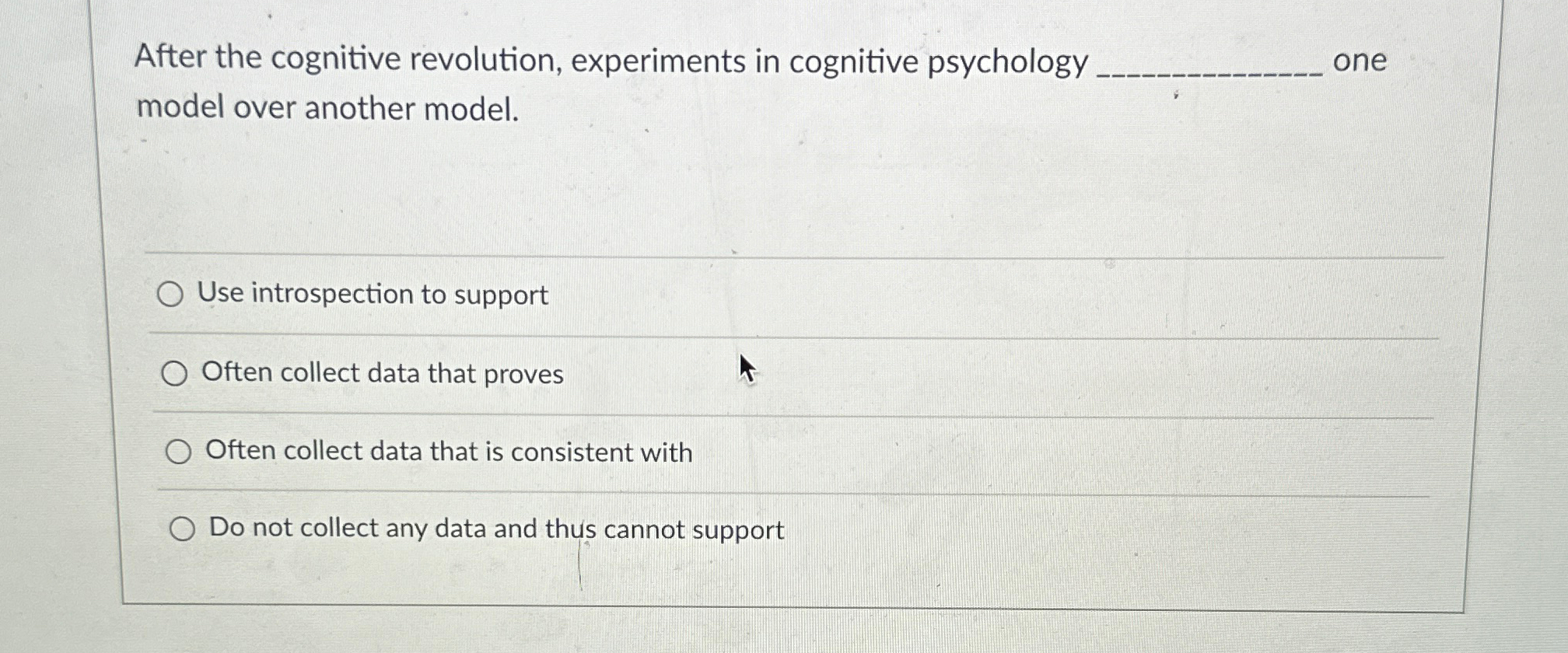 Solved After the cognitive revolution, experiments in | Chegg.com