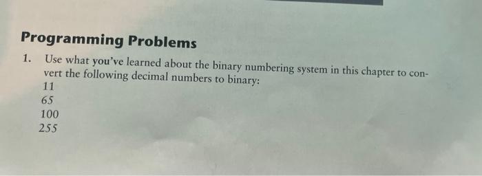 Solved Programming Problems 1. Use what you've learned about | Chegg.com