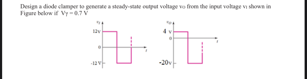 Solved Design A Diode Clamper To Generate A Steady State