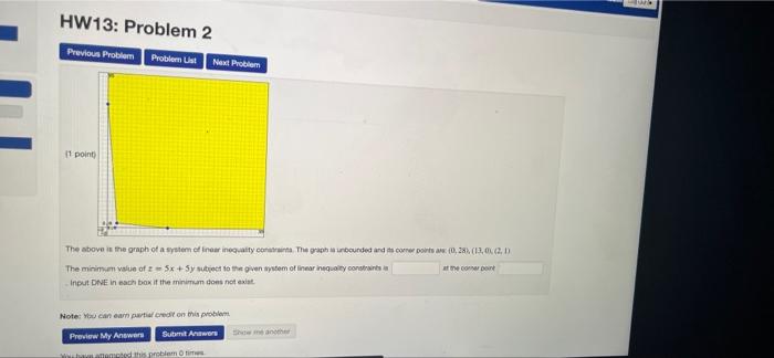 Solved HW13: Problem 2 Previous Problem Problem ist Next | Chegg.com Solved HW13: Problem 2 Previous Problem Problem ist Next | Chegg.com