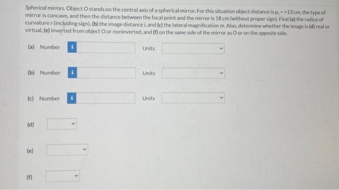 Solved Spherical mirrors: Object O stands on the central | Chegg.com