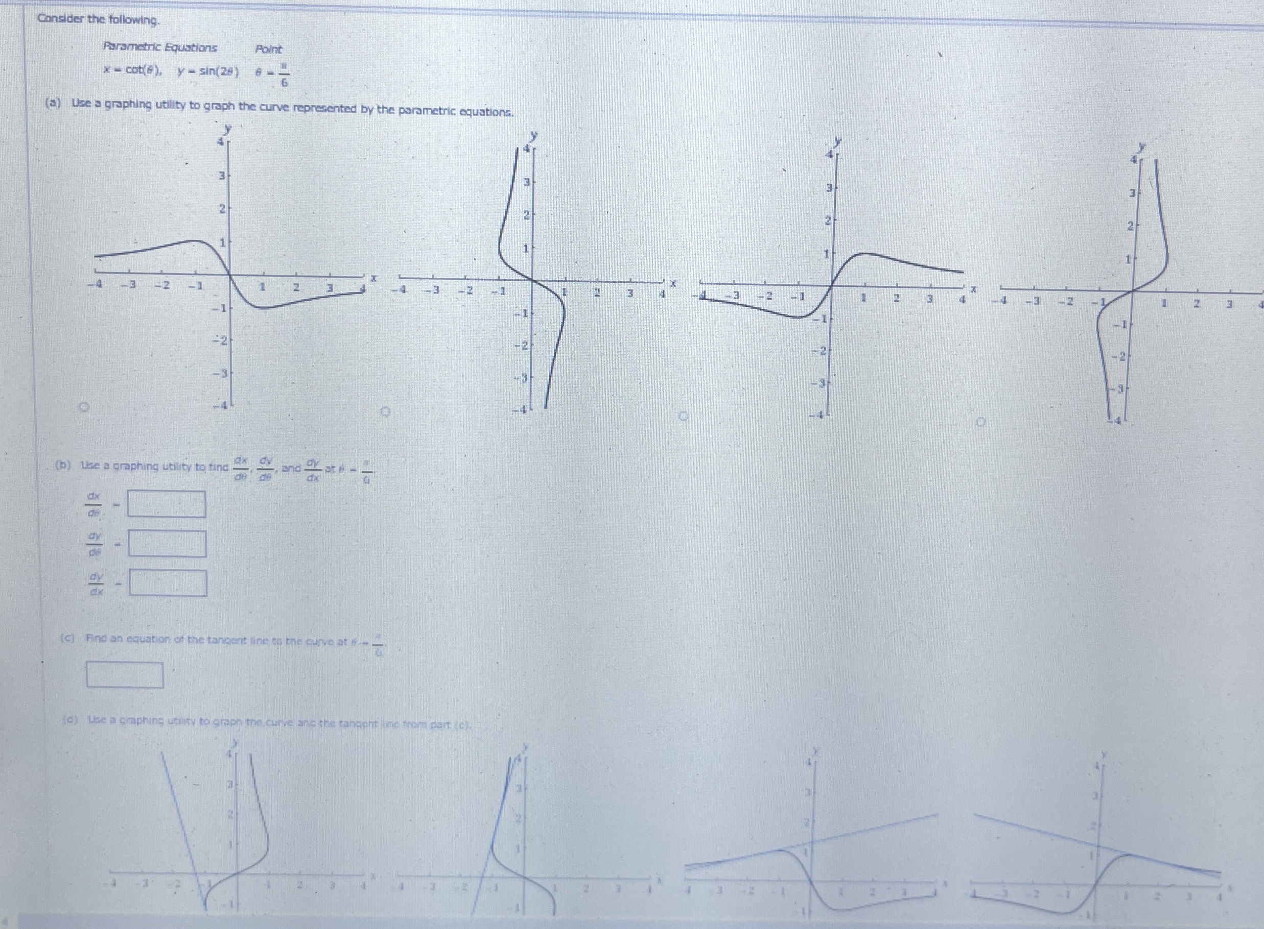 Solved Consider the following.Parametric | Chegg.com