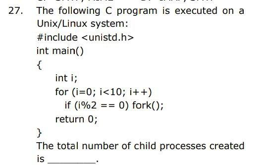 Solved 27. The following C program is executed on a | Chegg.com