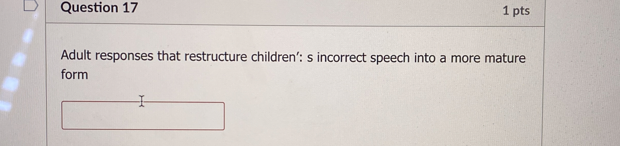 Solved Question 171 ﻿ptsAdult responses that restructure | Chegg.com