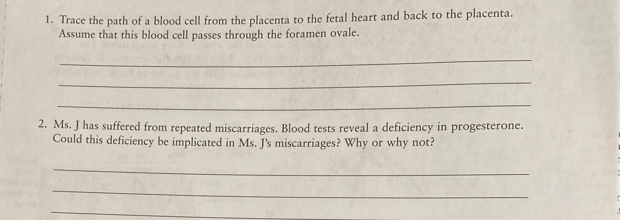 Solved Trace the path of a blood cell from the placenta to | Chegg.com