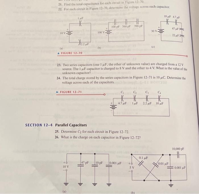 Solved 21. Find the total capacitance for each circuit in | Chegg.com