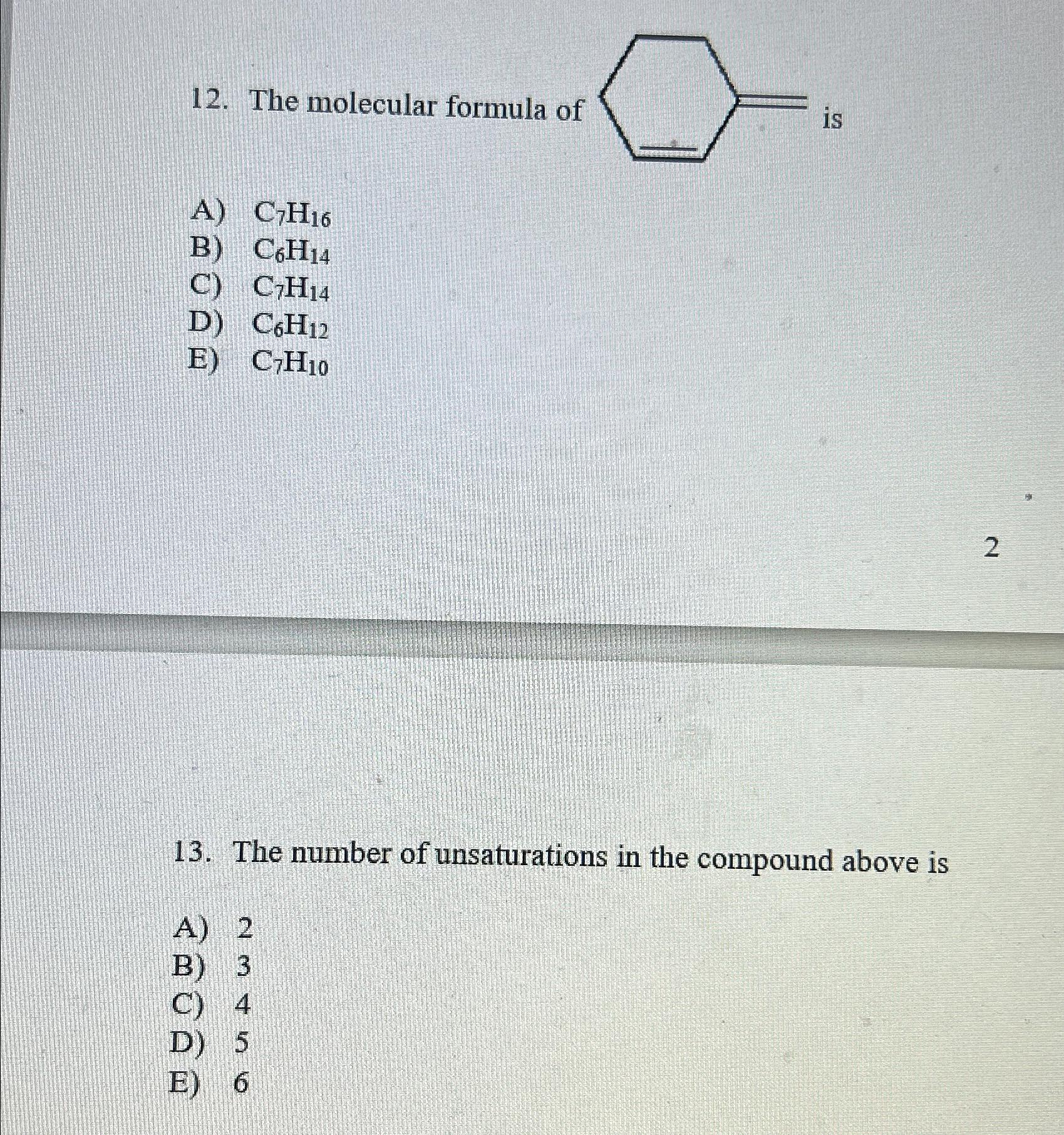 Solved The molecular formula of | Chegg.com