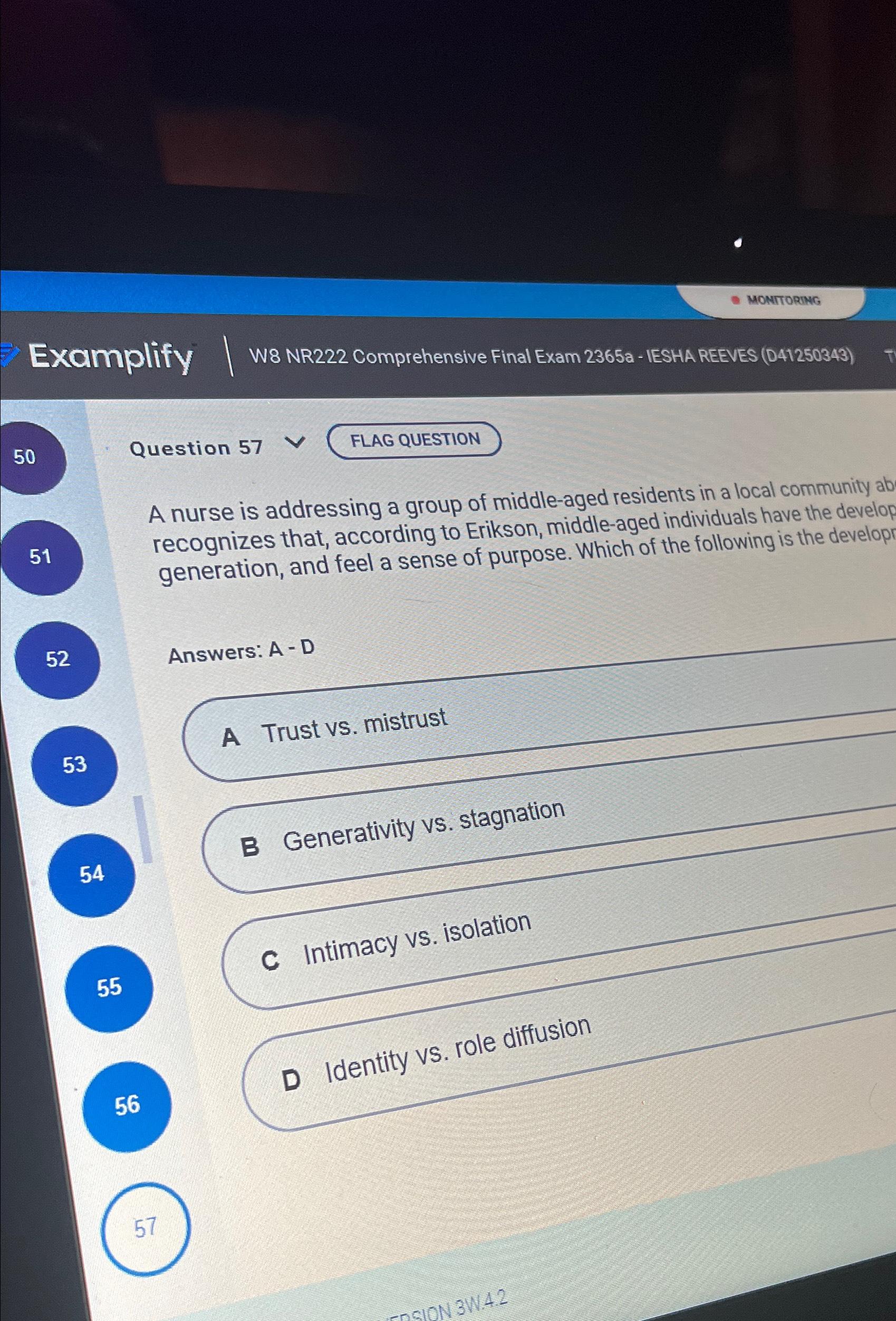 Solved ExamplifyW8 ﻿NR222 ﻿Comprehensive Final Exam 2365a - | Chegg.com
