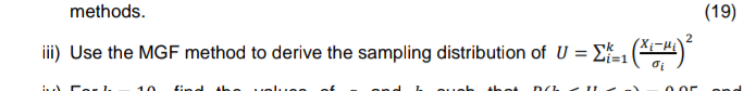 Solved methods. iii) Use the MGF method to derive the | Chegg.com