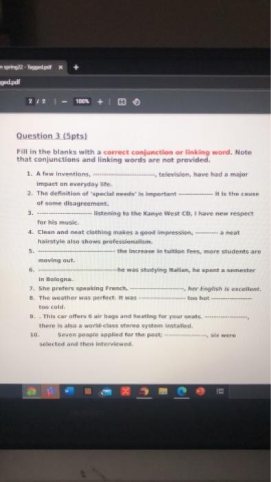 Solved odpel Question 3. (5pts Fill in the blanks with a | Chegg.com Solved odpel Question 3. (5pts Fill in the blanks with a | Chegg.com