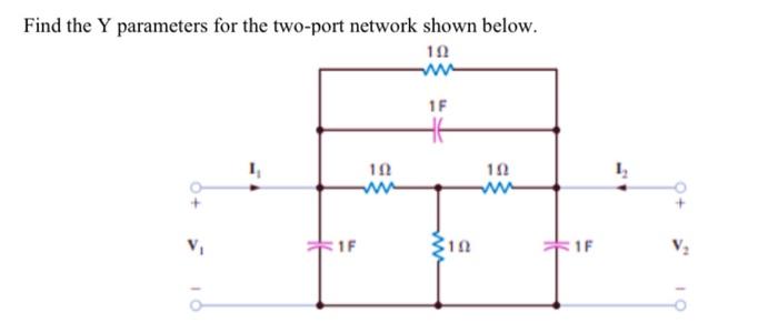 Solved Find the Y parameters for the two-port network shown | Chegg.com