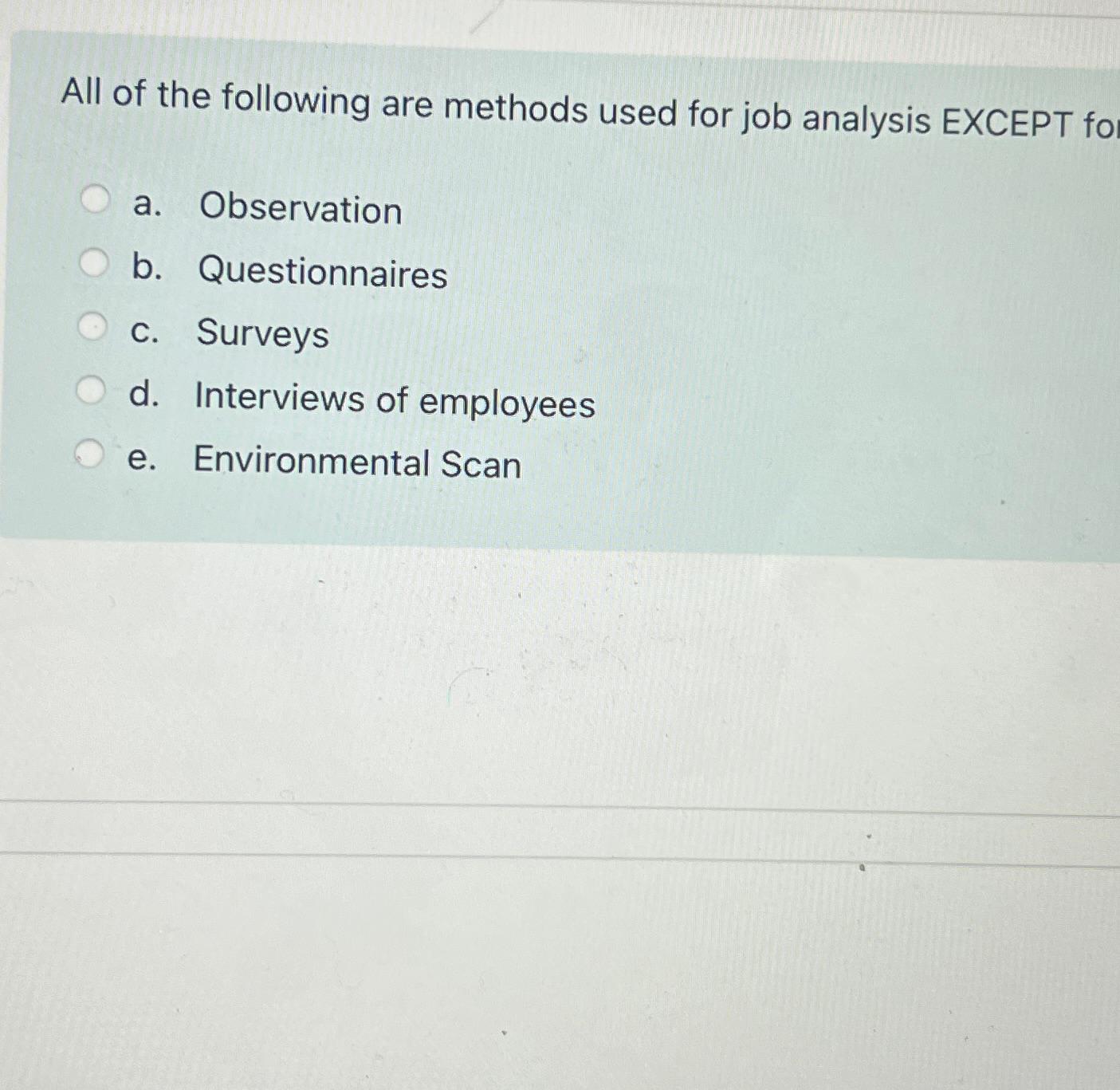 Solved All of the following are methods used for job | Chegg.com