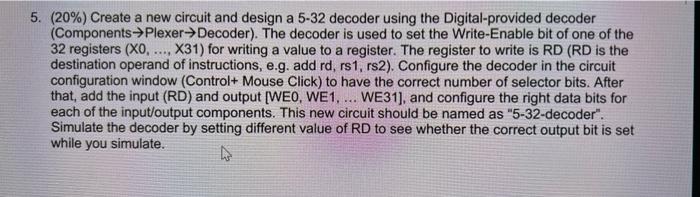 5. (20%) Create a new circuit and design a 5-32 | Chegg.com