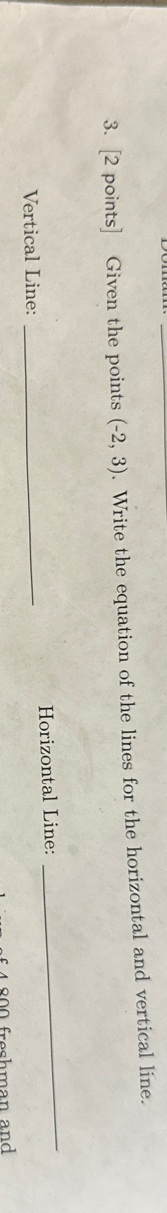 Solved points] ﻿Given the points (-2,3). ﻿Write the equation | Chegg.com