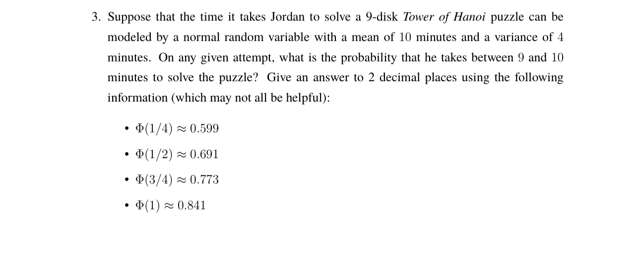 Solved Suppose that the time it takes Jordan to solve a | Chegg.com