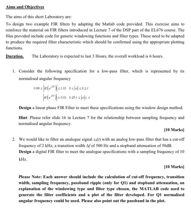 Solved Aims and Objectives The aims of this short Laboratory | Chegg.com