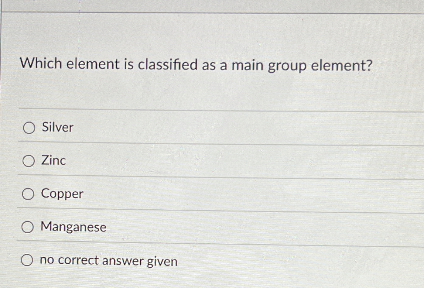 Solved Which element is classified as a main group | Chegg.com