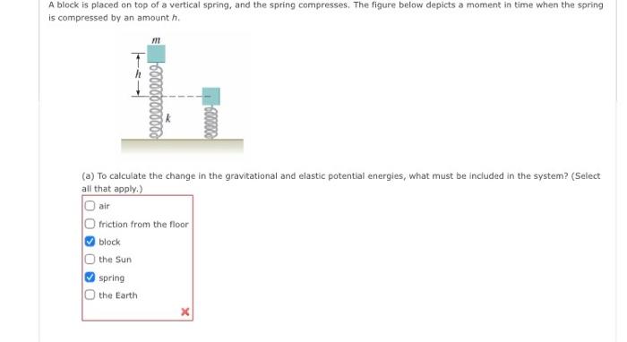 Solved A block is placed on top of a vertical spring, and | Chegg.com