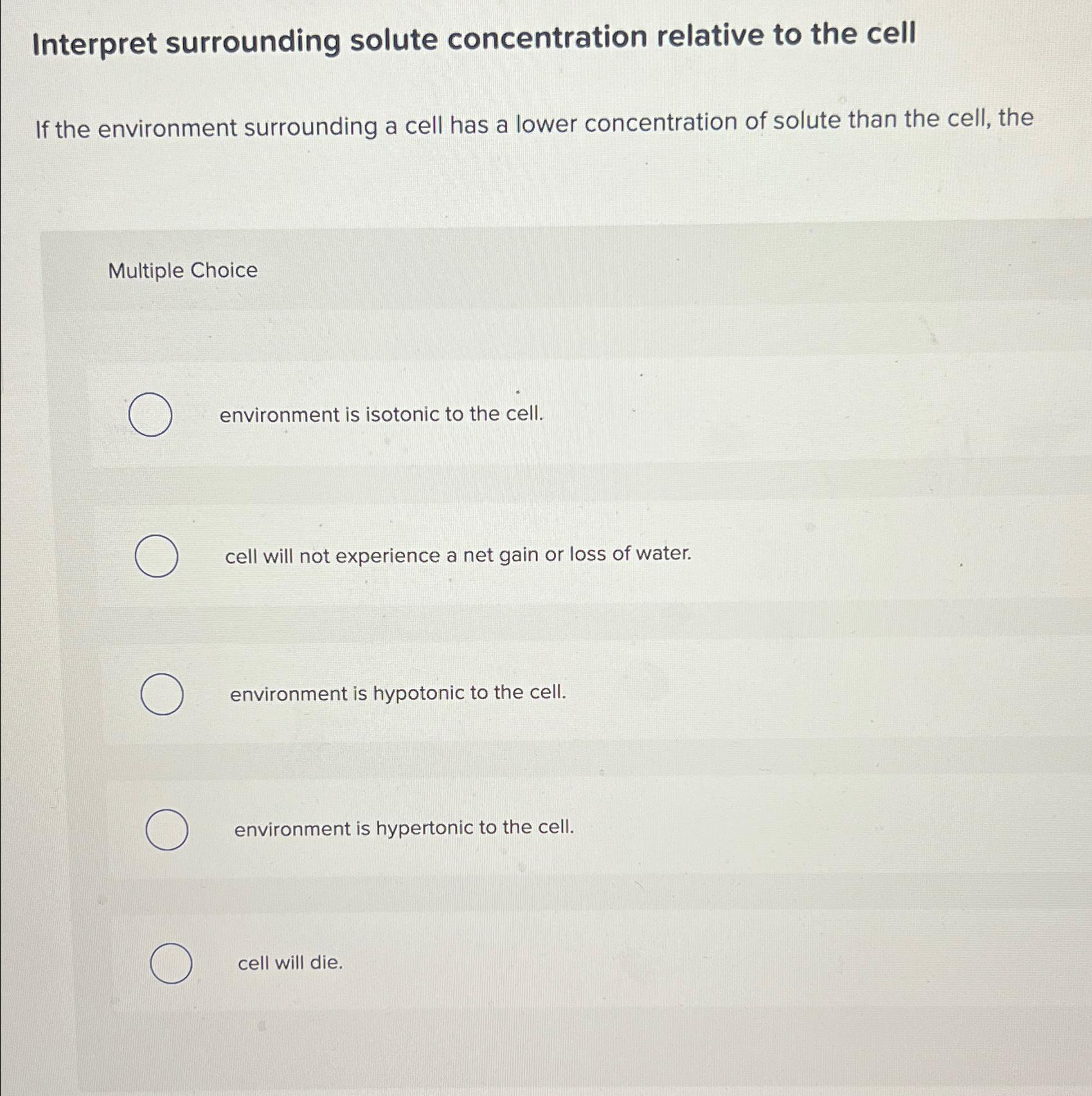 Solved Interpret surrounding solute concentration relative | Chegg.com