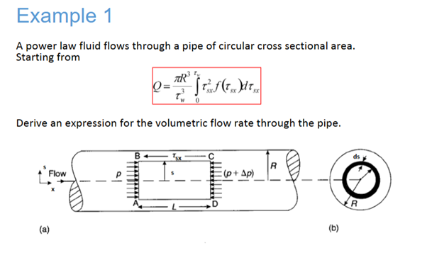 Solved Example 1A power law fluid flows through a pipe of | Chegg.com