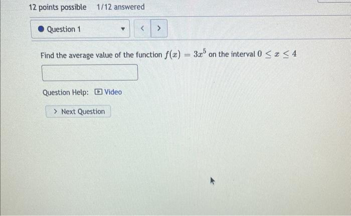 Solved Find the average value of the function f(x)=3x5 on | Chegg.com