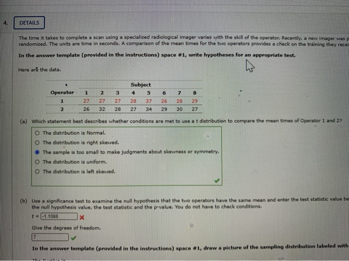 Solved DETAILS The time it takes to complete a scan using a | Chegg.com