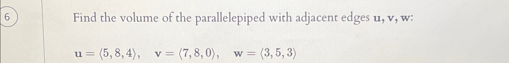 Solved Find the volume of the parallelepiped with adjacent | Chegg.com