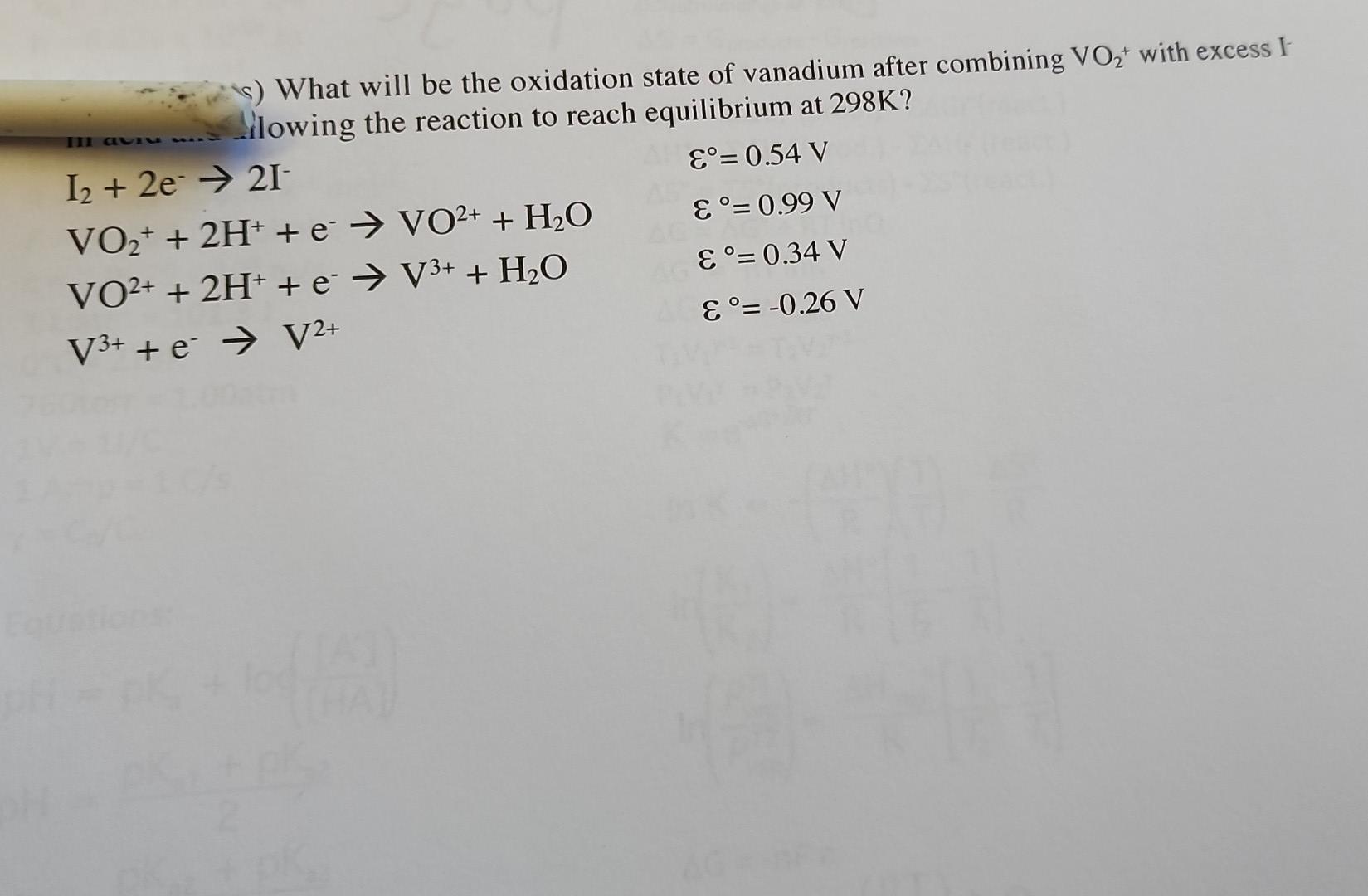 Solved 111a. ) What will be the oxidation state of vanadium | Chegg.com