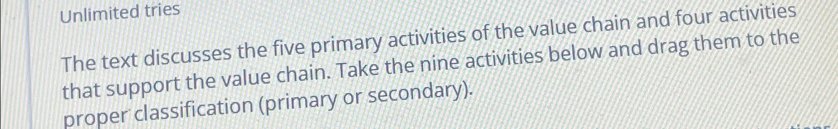 Solved Unlimited triesThe text discusses the five primary | Chegg.com