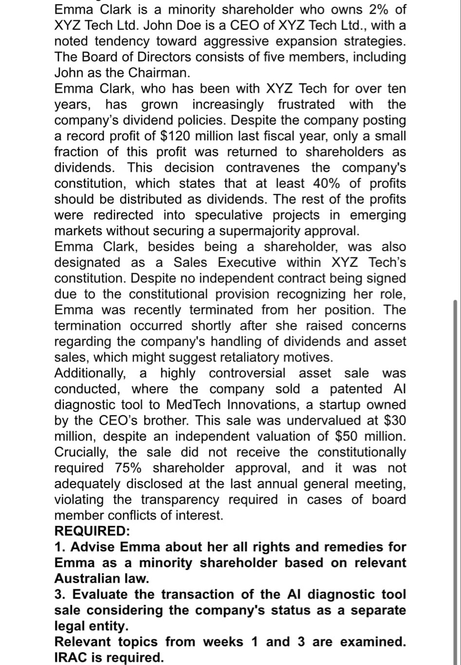 Solved LAW2452 ﻿ASSESSMENT TASK 1 (INDIVIDUAL | Chegg.com