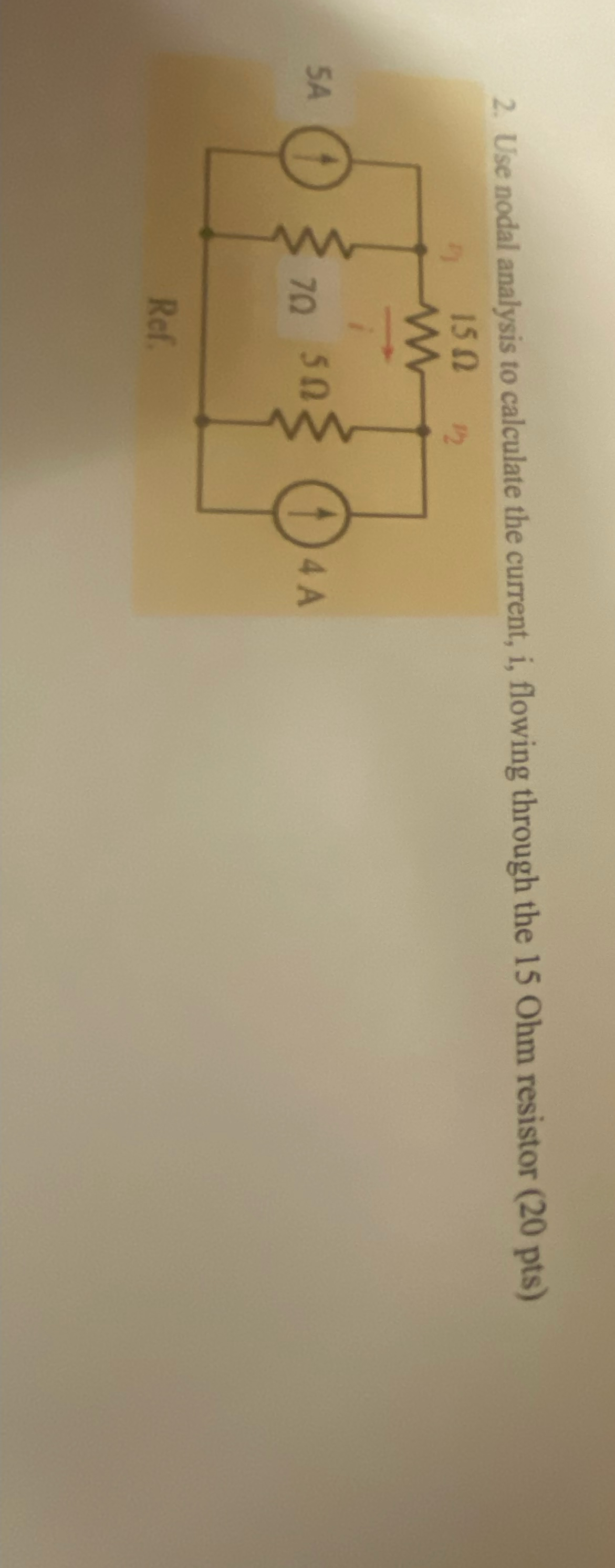 Solved Use nodal analysis to calculate the current, i, | Chegg.com