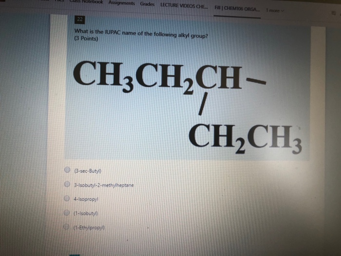 Solved Lene and 20 alcohol nitrile and lo alcohol What alkyl | Chegg.com
