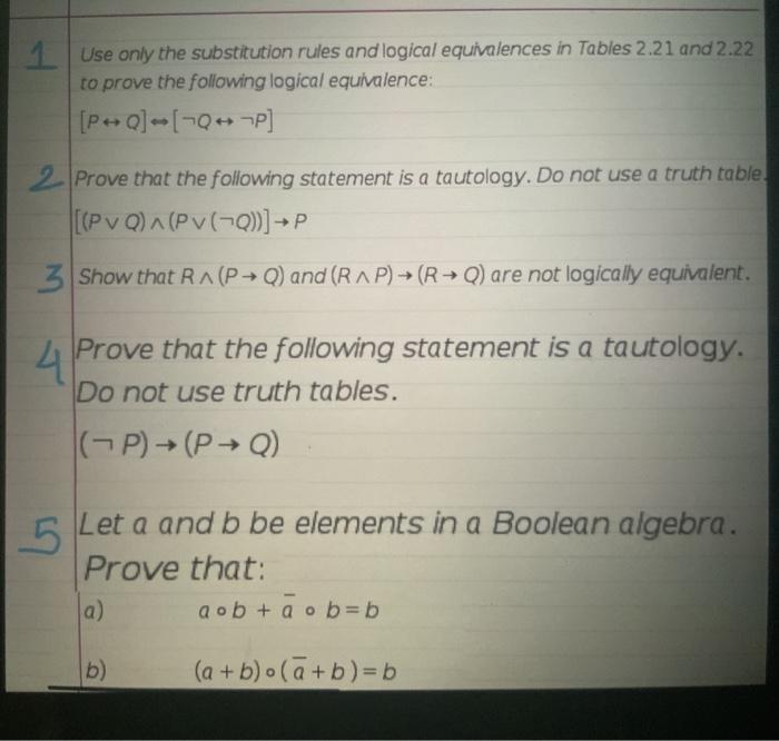 Solved 1 Use only the substitution rules and logical | Chegg.com