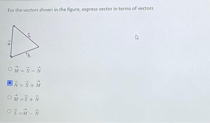 Solved For the vectors shown in the figure, express vector | Chegg.com