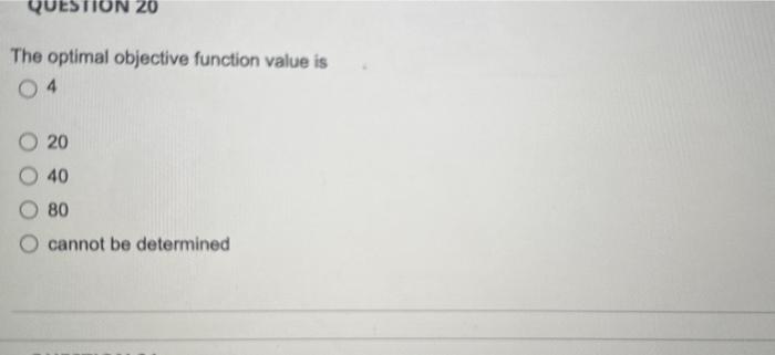 Solved Assigning a value of 20 to the objective function, | Chegg.com
