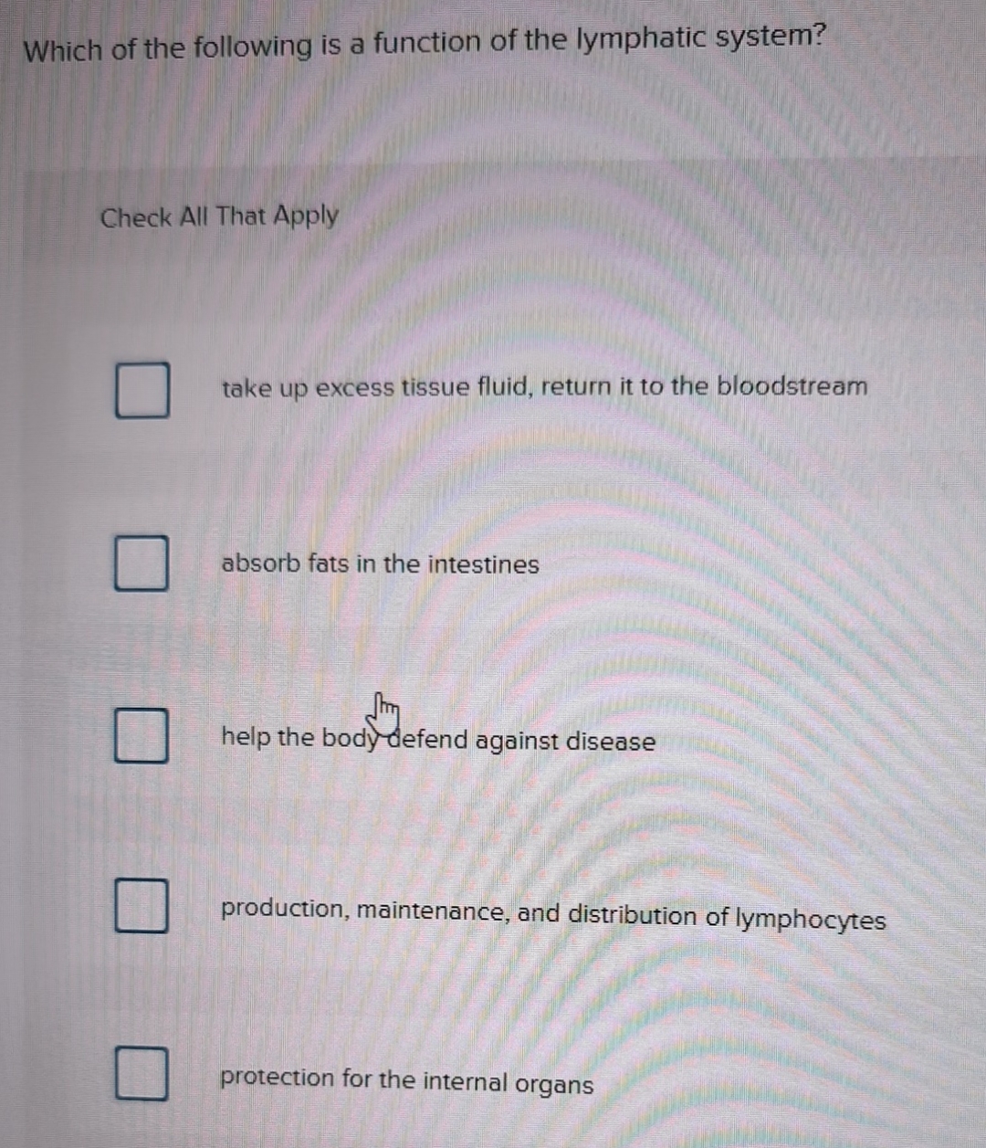 High Quality SOLUTION Which of the following is a function of the lymphatic | Chegg.com