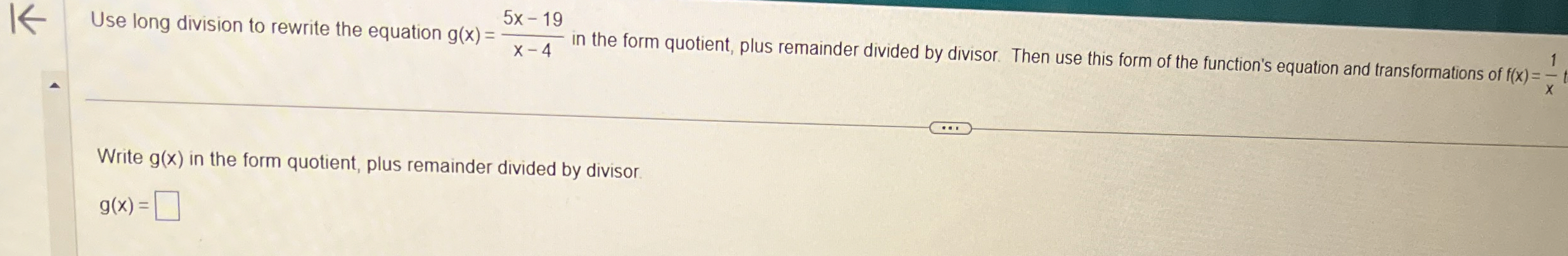 Solved Use long division to rewrite the equation | Chegg.com