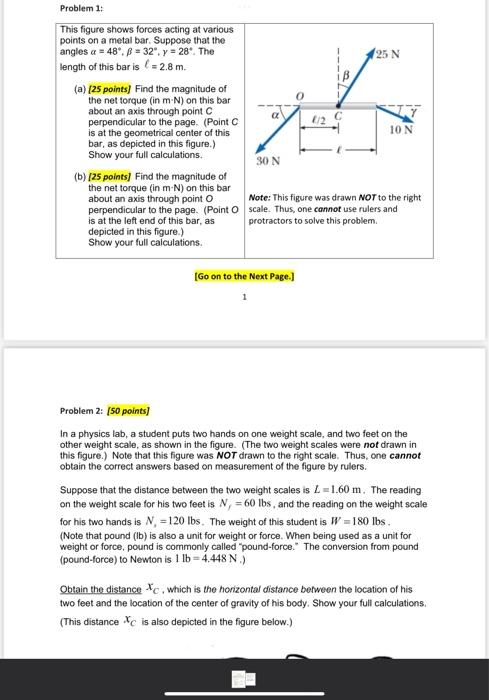 Solved This figure shows forces acting at various points on | Chegg.com