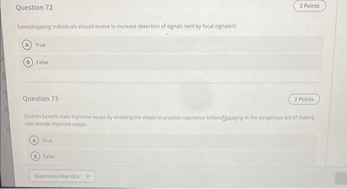 Solved Eavesdropping individuals should evolve to increase | Chegg.com