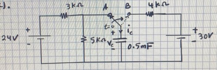 Solved find Vc(t) and ic(t) for t greater than 0. sketch | Chegg.com