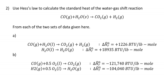 Solved Use Hess's law to calculate the standard heat of the | Chegg.com