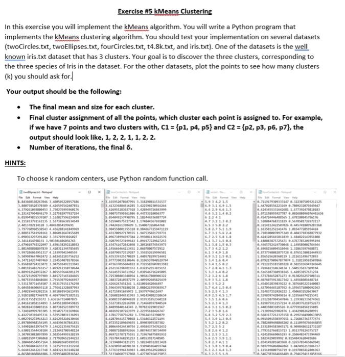 Solved Exercise #5 kMeans Clustering In this exercise you | Chegg.com