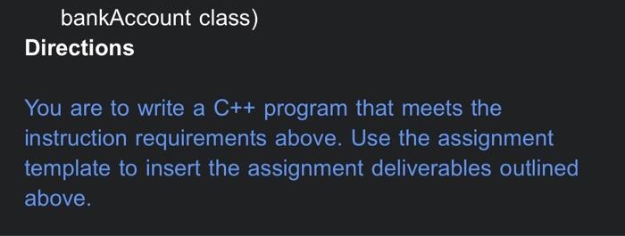 Solved bankAccount extended Create from scratch or modify | Chegg.com