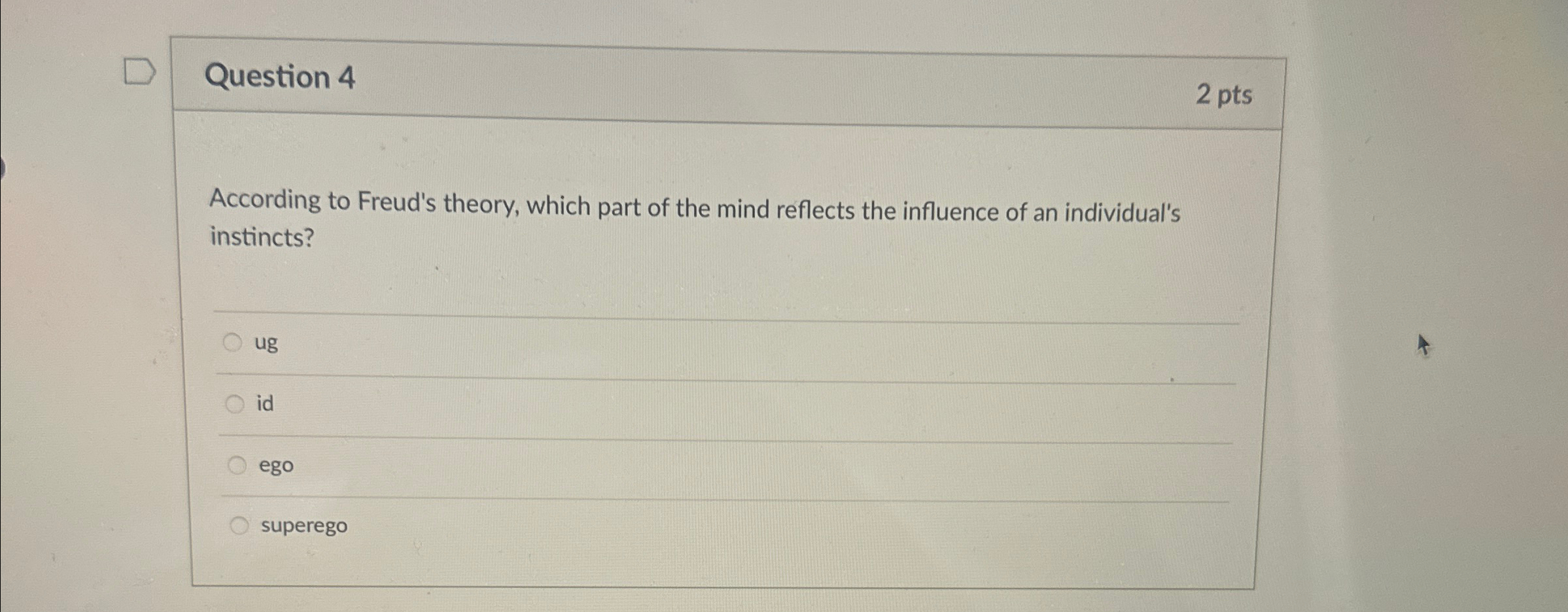 Solved Question 42 ﻿ptsAccording to Freud's theory, which | Chegg.com