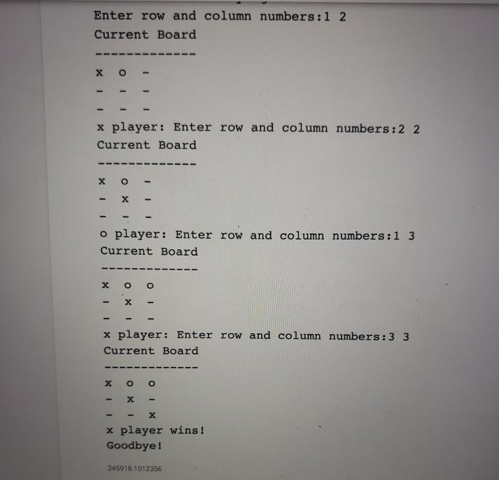 Solved 11.43 Tic-Tac-Toe Game This project creates a simple | Chegg.com