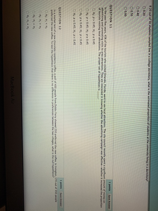 Solved QUESTION 16 The sample proportion is defined as Omm | Chegg.com