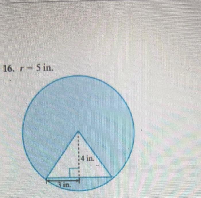 Solved What is the area of the triangle inside of the circle | Chegg.com