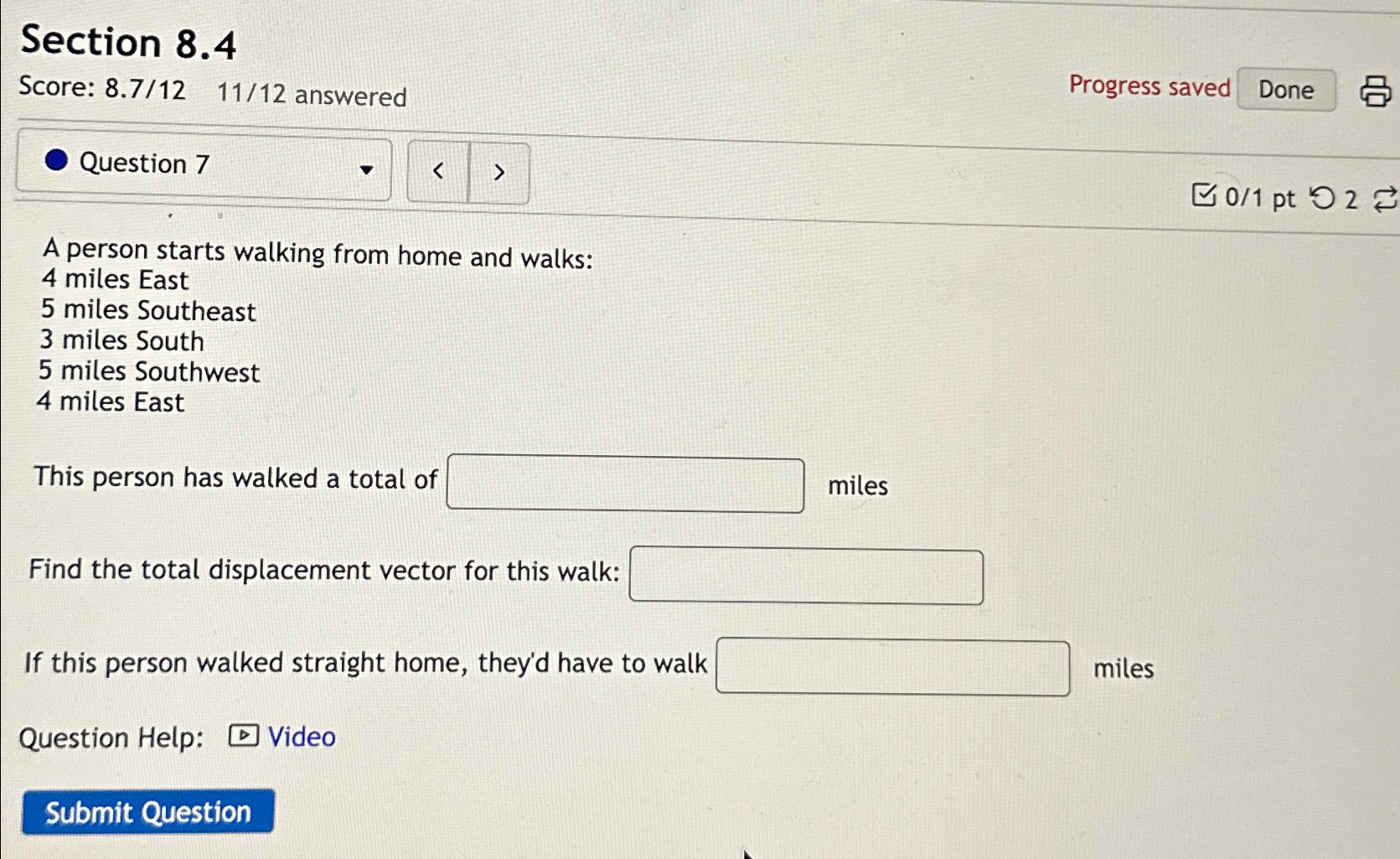 Solved Section 8.4Score: 8.7/12 11/12 ﻿answeredProgress | Chegg.com